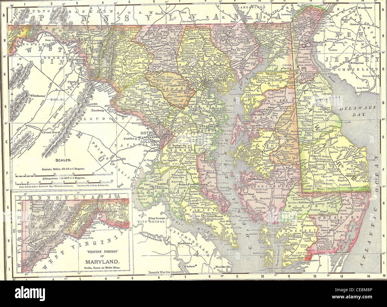 Delaware county map hi-res stock photography and images - Alamy