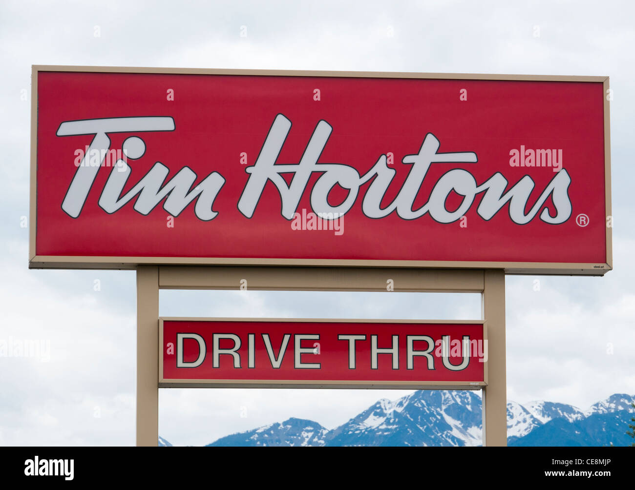 Tim Hortons restaurant sign Canada Stock Photo - Alamy