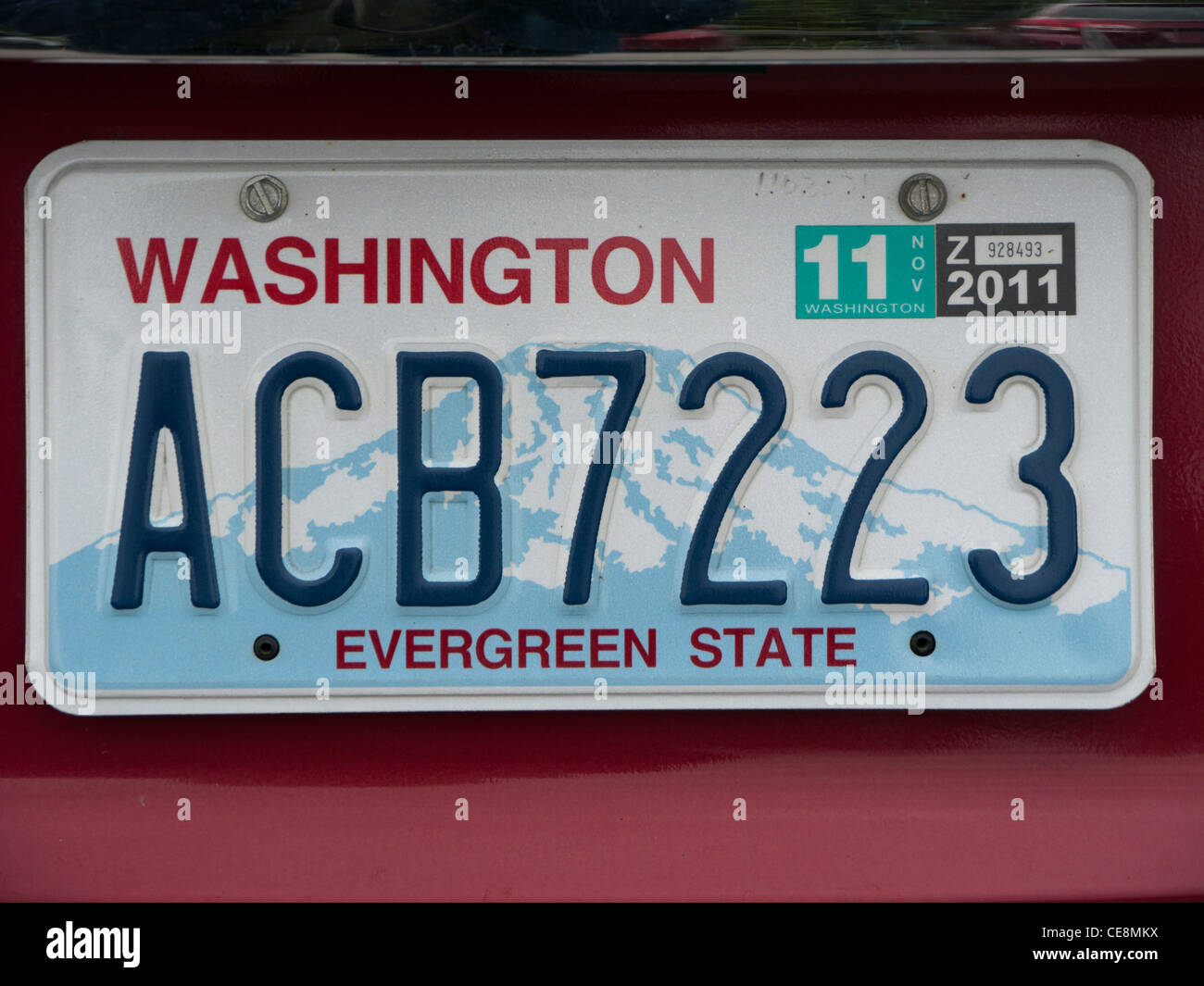 Washington Car number plate Stock Photo - Alamy