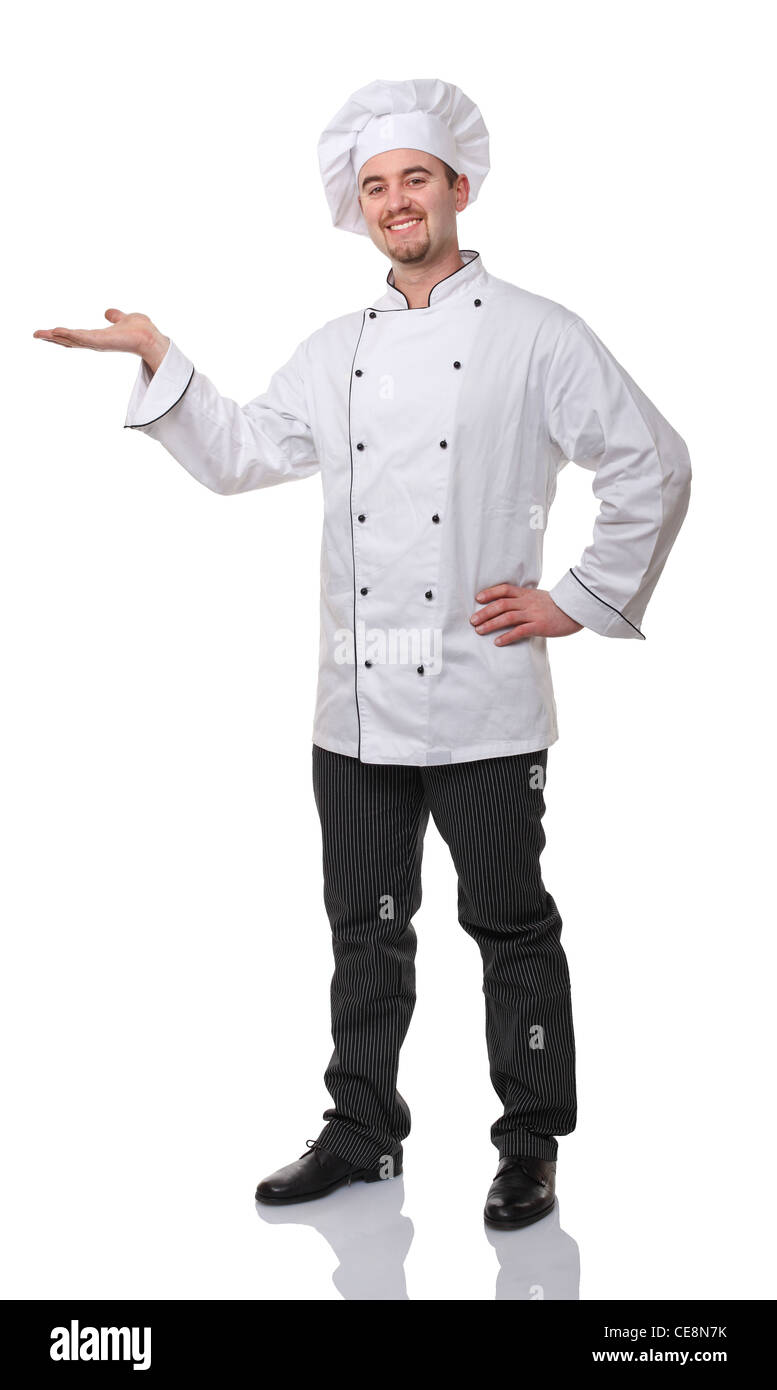 portrait of caucasian chef on white Stock Photo - Alamy