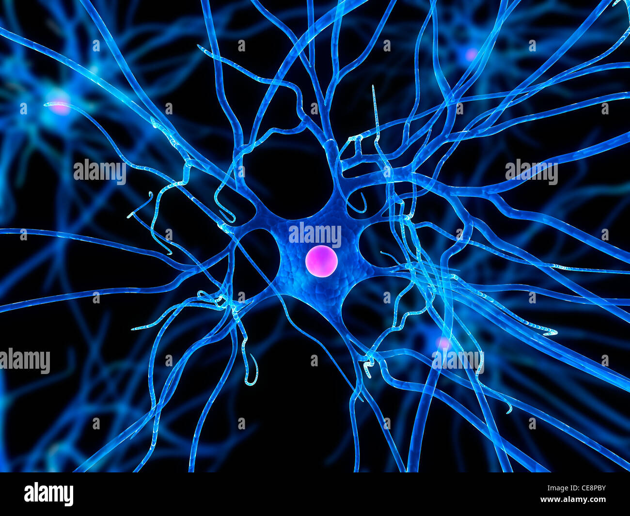 Nerve cell artwork science hi-res stock photography and images - Alamy