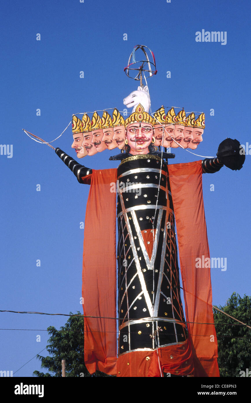 Ravan effigy statue ; Ramleela ; Dussera Festival ; jaipur ; rajasthan ...
