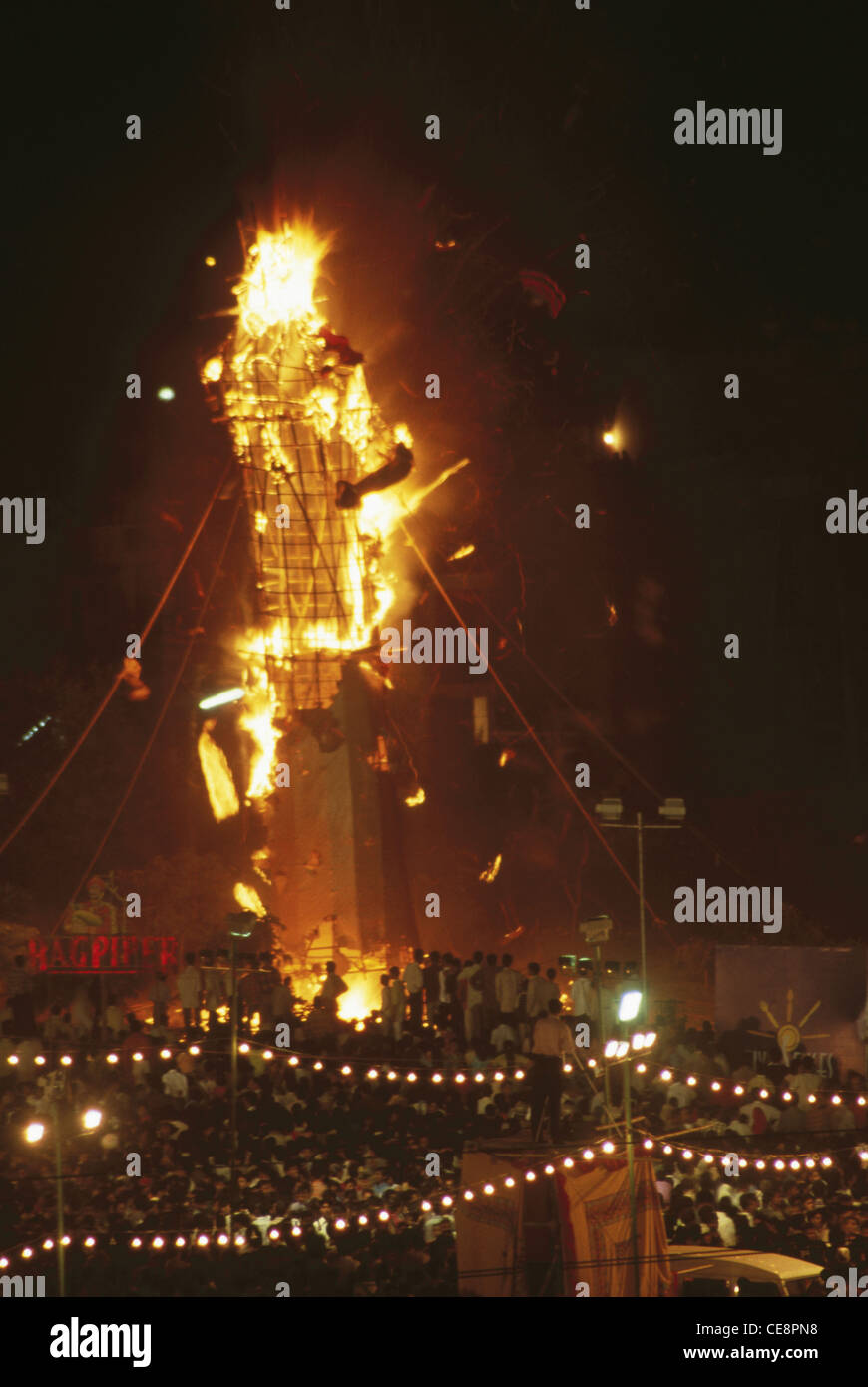SNS 81238 : Ravan effigy statue burning Ramleela Dussera dusera ...