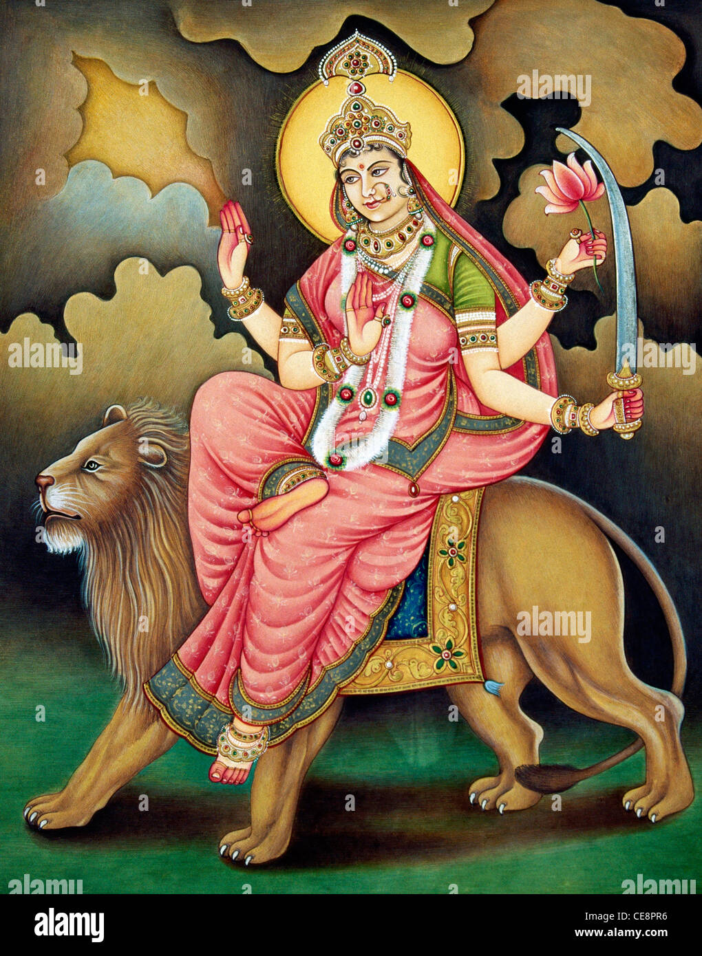 Durga On Lion