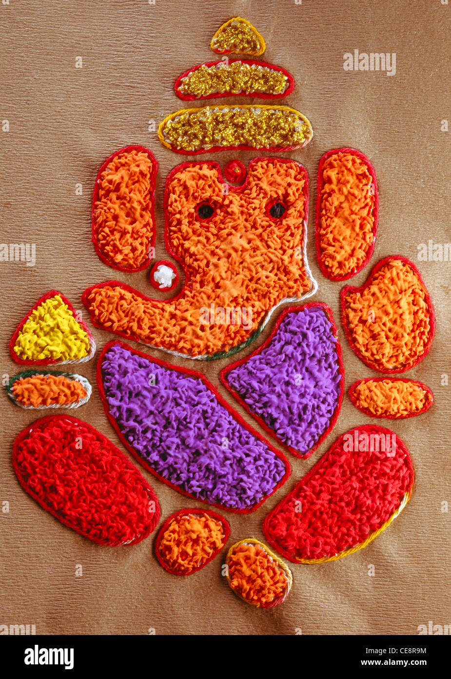 Ganesh ganpati god made with pulses Stock Photo - Alamy