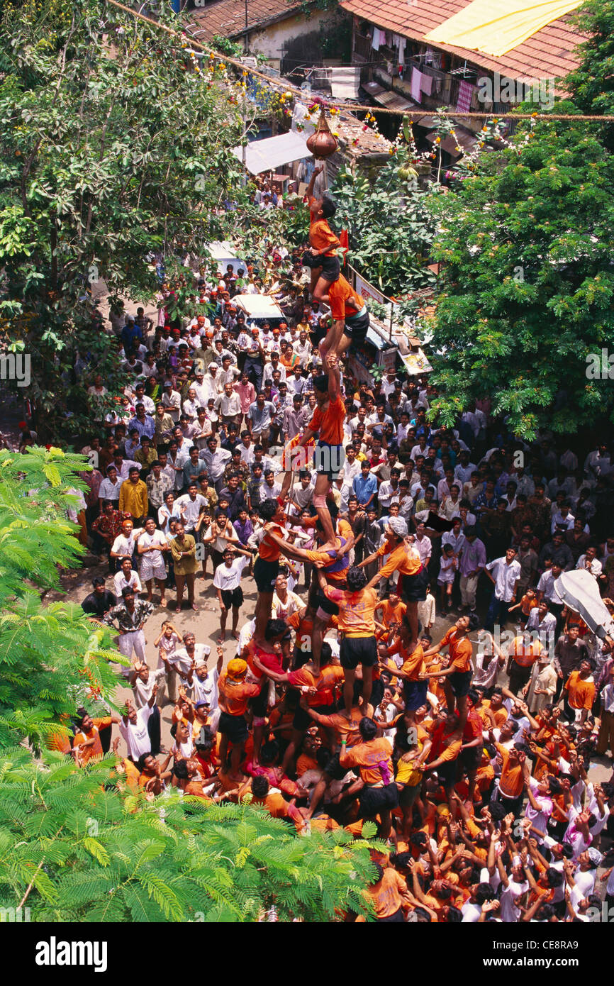 AAD 81549 : indian Human Pyramid breaking pot on Janmashtami gokul ...