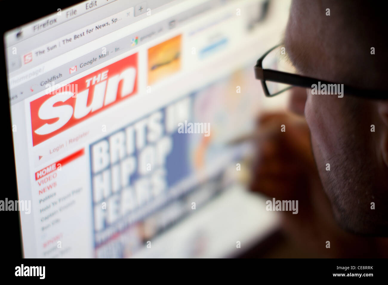 The sun newspaper online website Stock Photo - Alamy