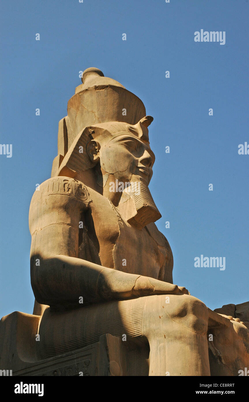 NORTH AFRICA, EGYPT, Luxor, Luxor Temple, Giant Statue of Rameses II ...