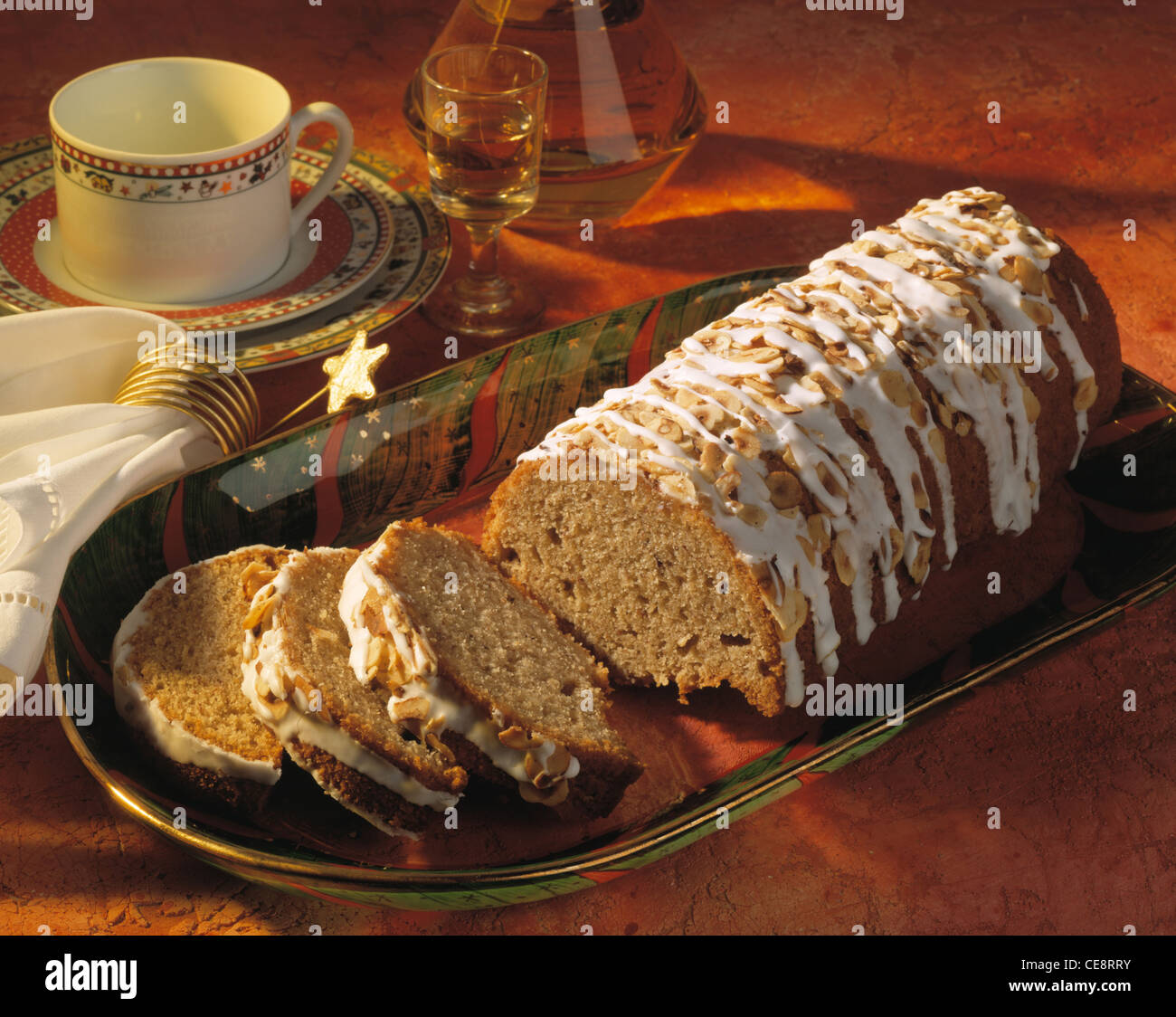 Rum - punch pie with rum - sugar icing Stock Photo - Alamy