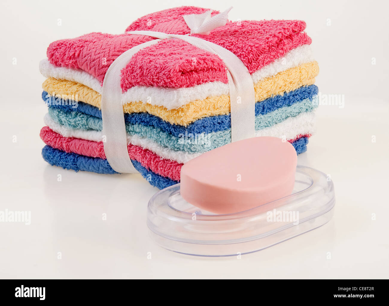 Bar Soap and Wash Towel Set Stock Photo - Alamy