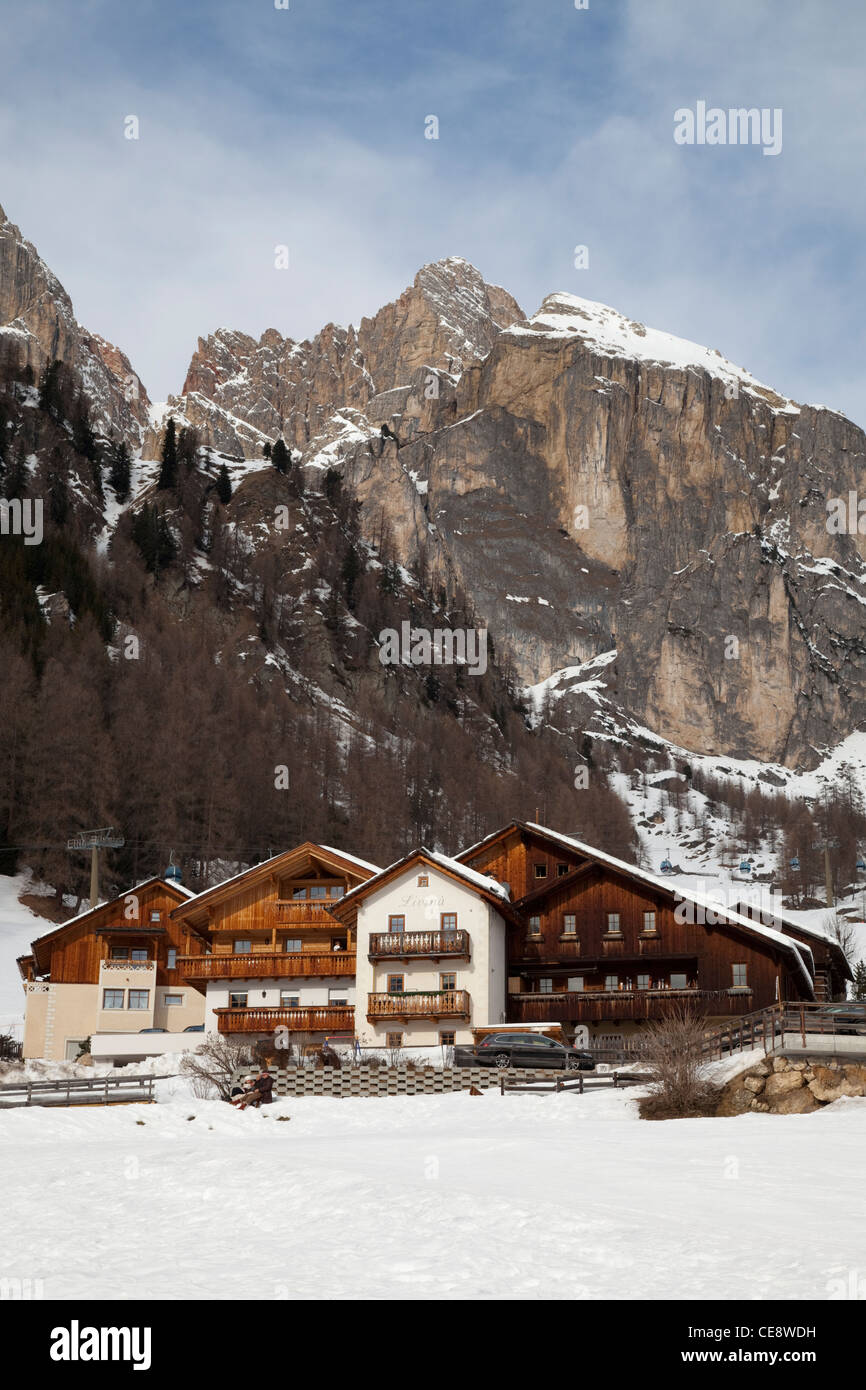 Kolfuschg in front of Sella massif, Colfosco, Gader valley, Val Badia ...