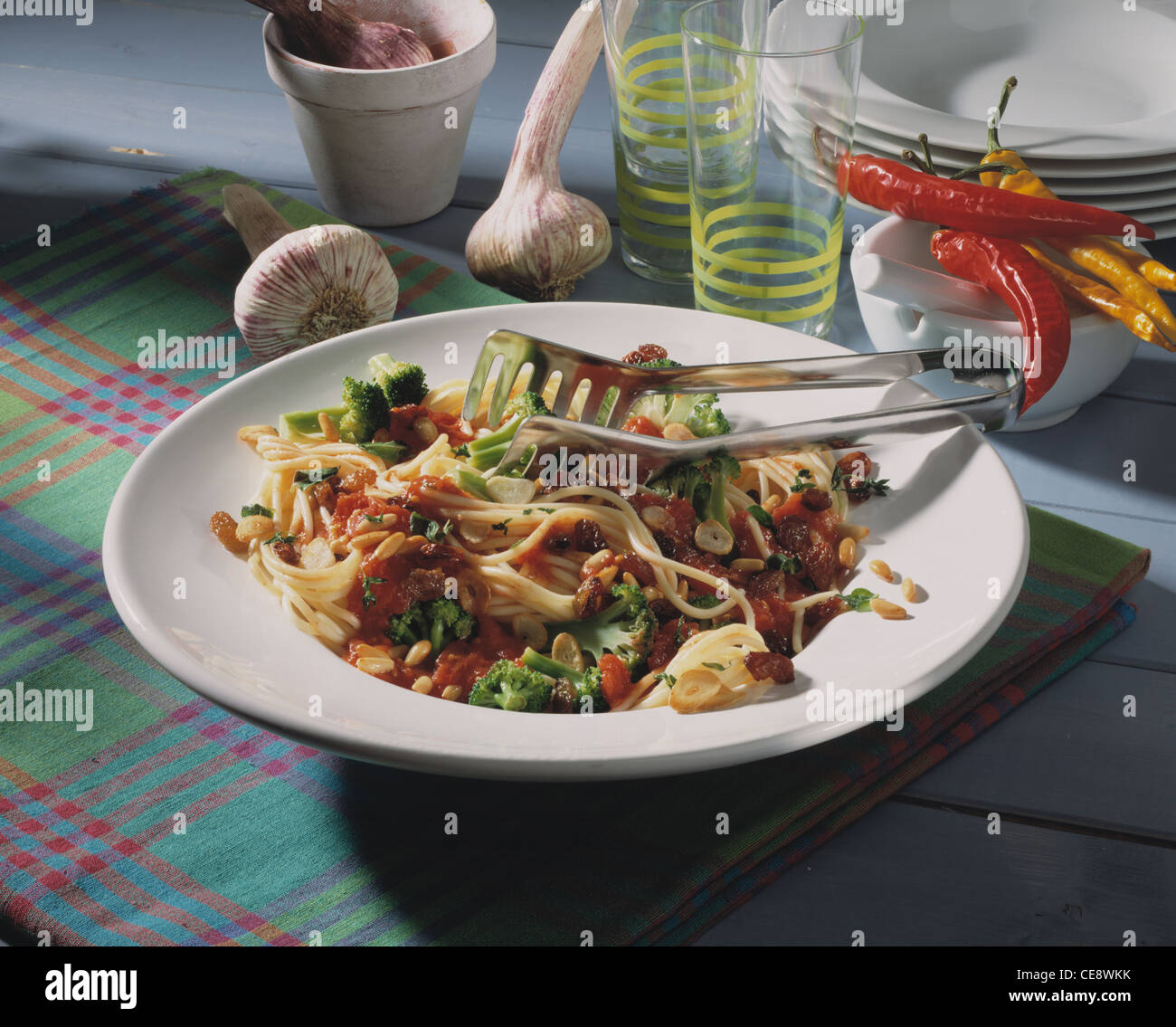 Spaghetti sicilian style Stock Photo - Alamy