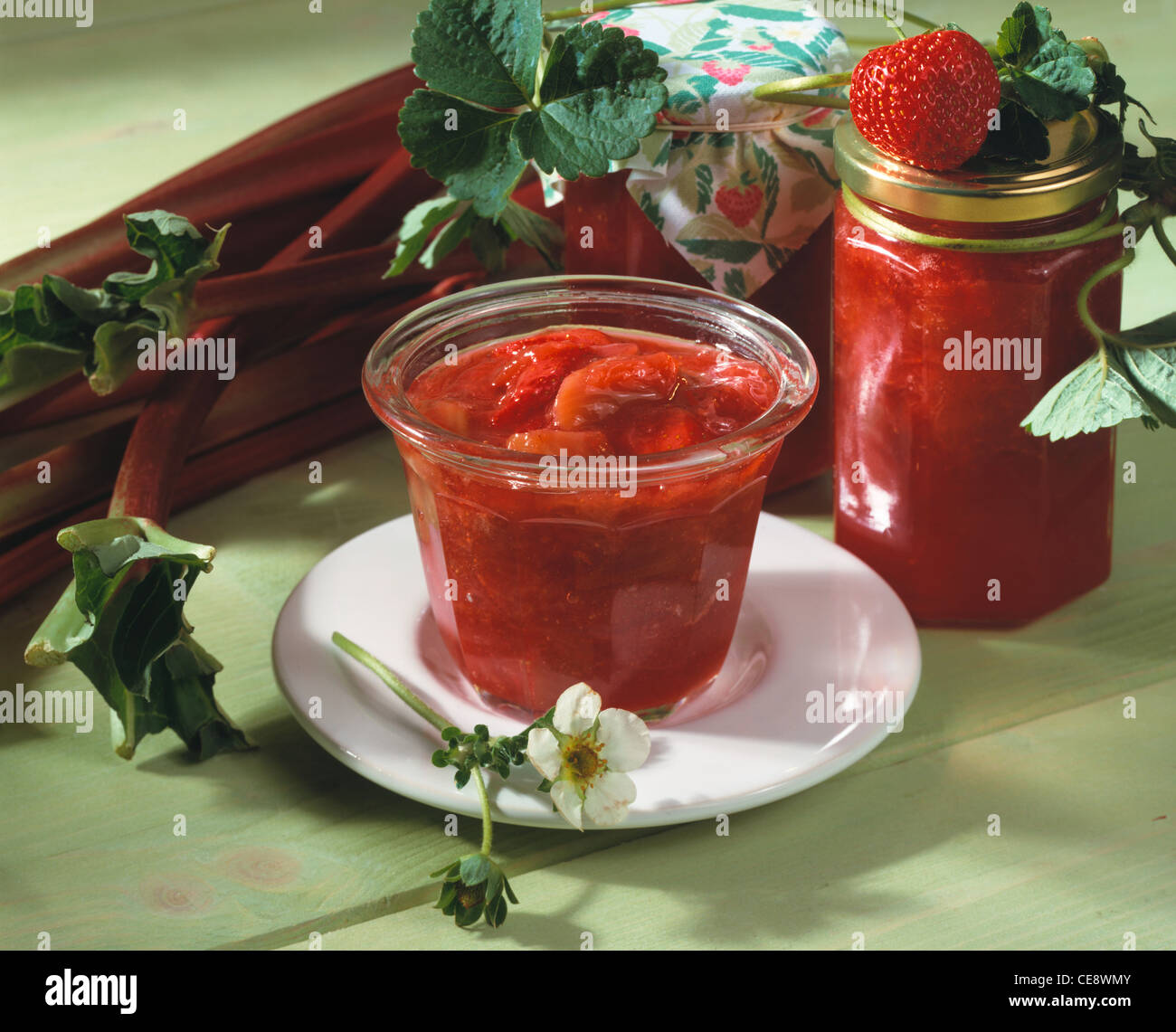 Strawberry - rhubar - marmelade Stock Photo - Alamy