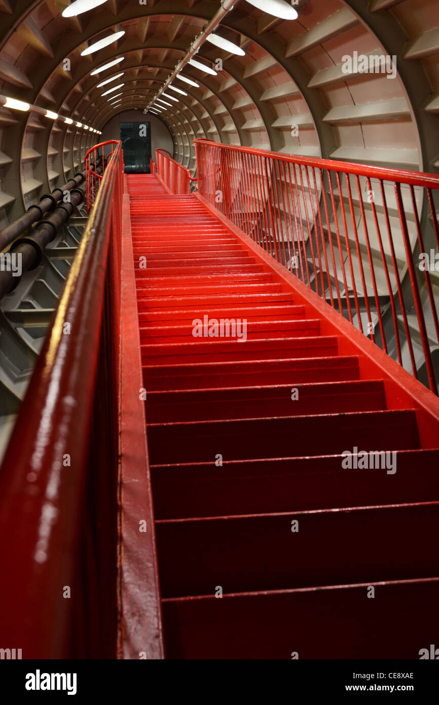 stairs inside the Atomium leading to one of the spheres Stock Photo - Alamy