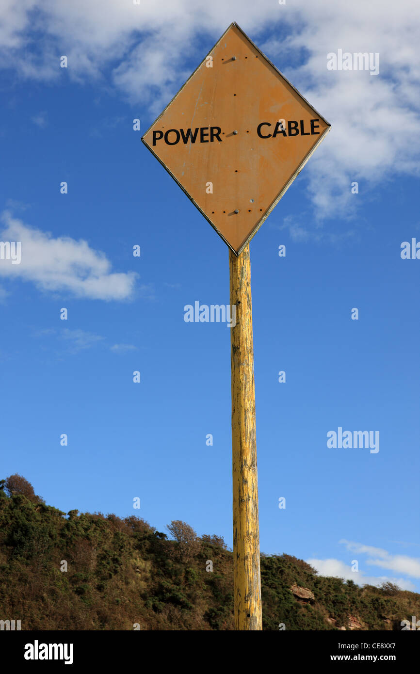Cable warning sign hi-res stock photography and images - Alamy