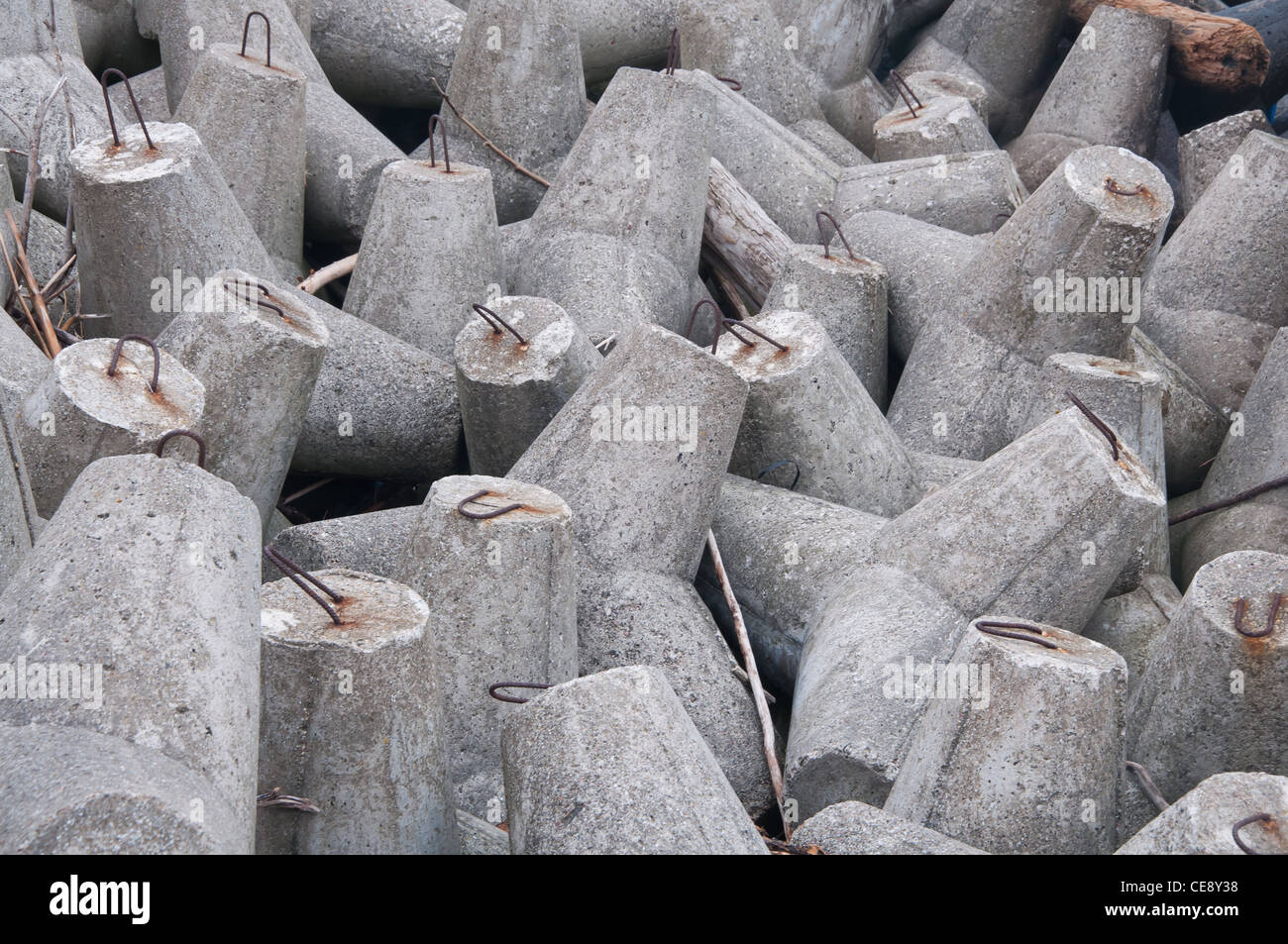 stone and concrete elements of the mole close up Stock Photo - Alamy