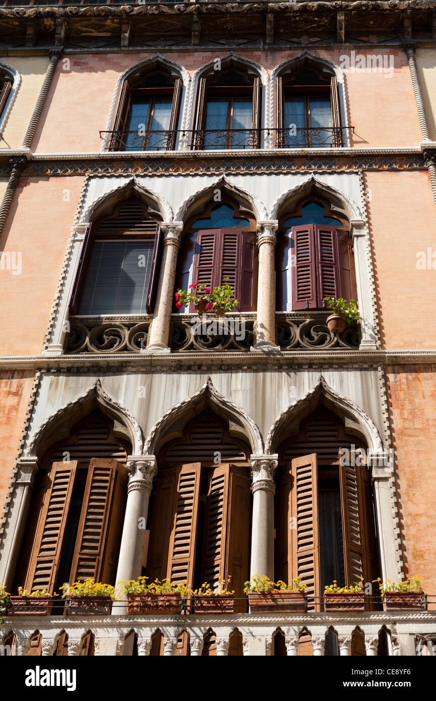 Window Architecture in the romantic city of Venice, Italy Stock Photo ...