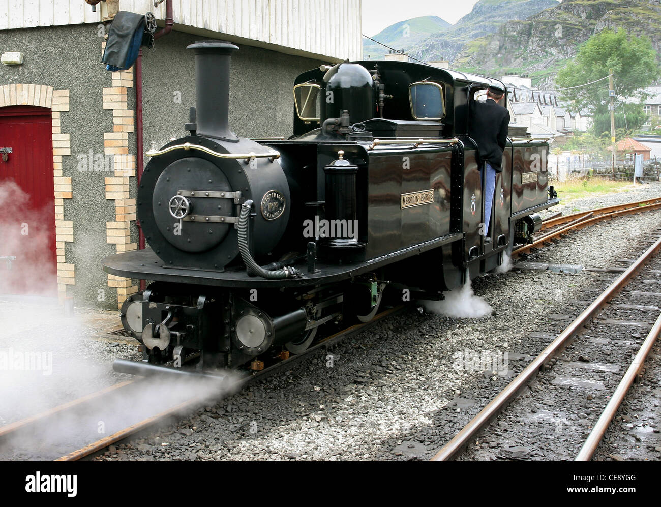Steam tank Engines on the welsh Ffestiniog railway rural train service ...