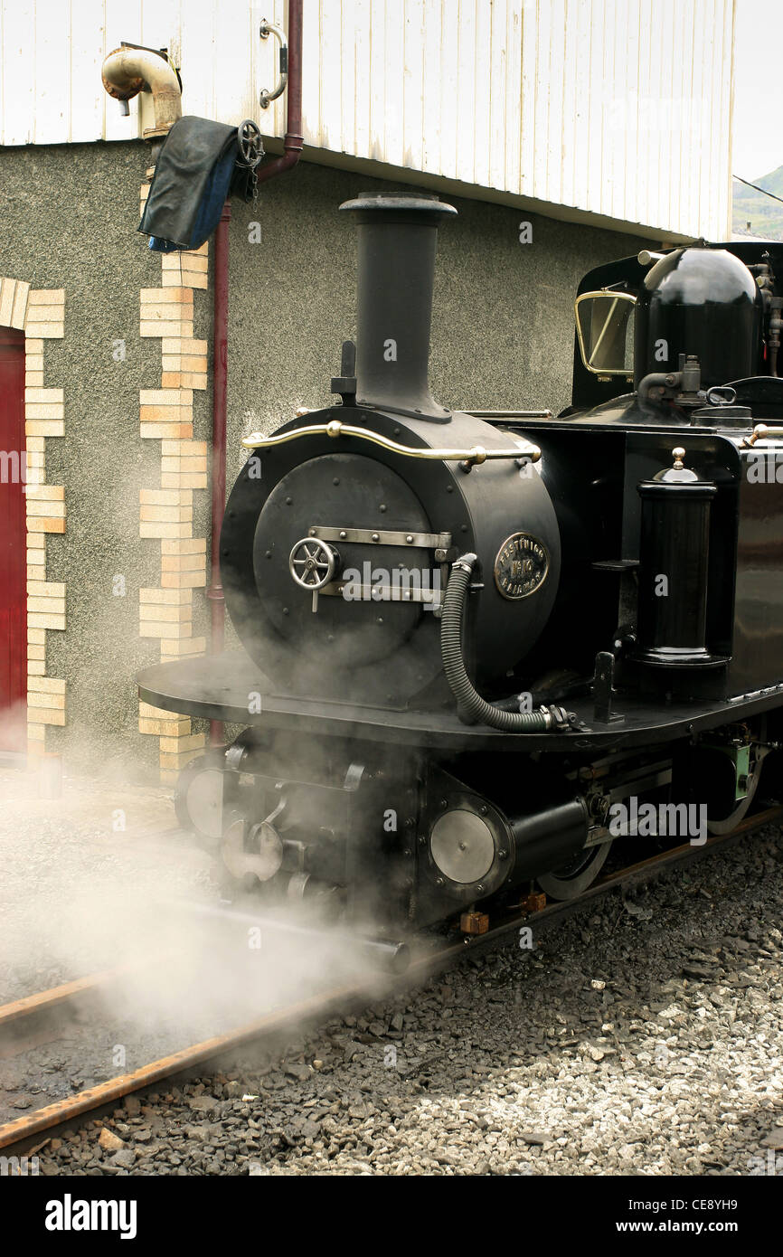 Steam tank Engines on the welsh Ffestiniog railway rural train service ...