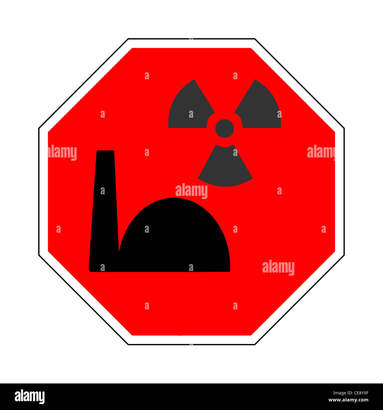 Stop sign declaring not using nuclear energy Stock Photo - Alamy