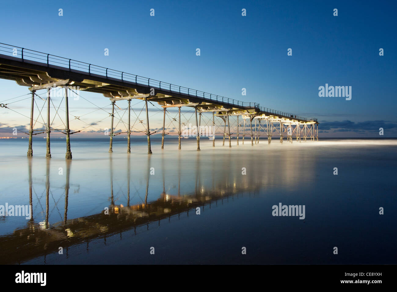 Saltburn pier lights hi-res stock photography and images - Alamy