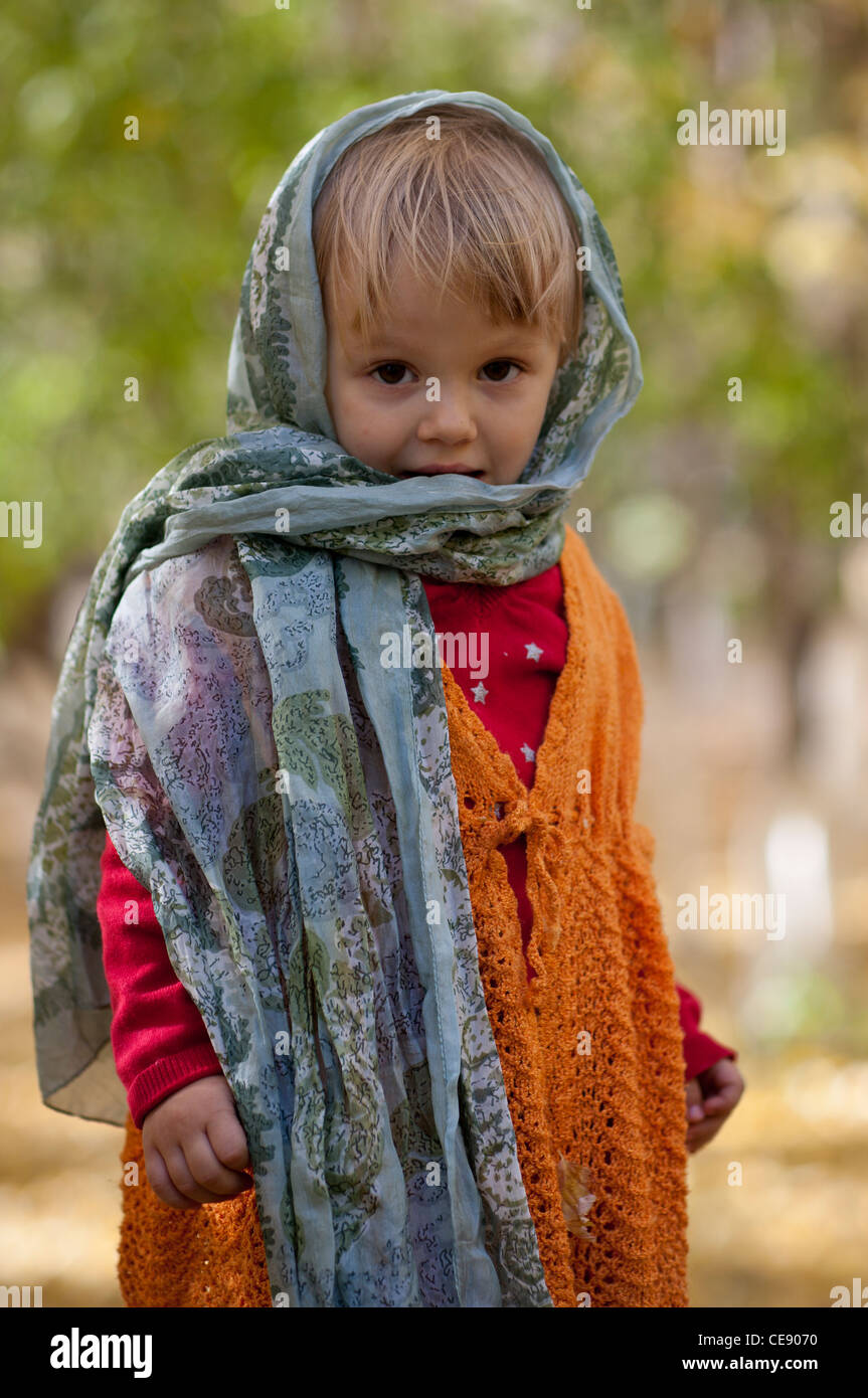 Ethnic russian girl wearing a veil, Astana, Kazakhstan Stock Photo - Alamy