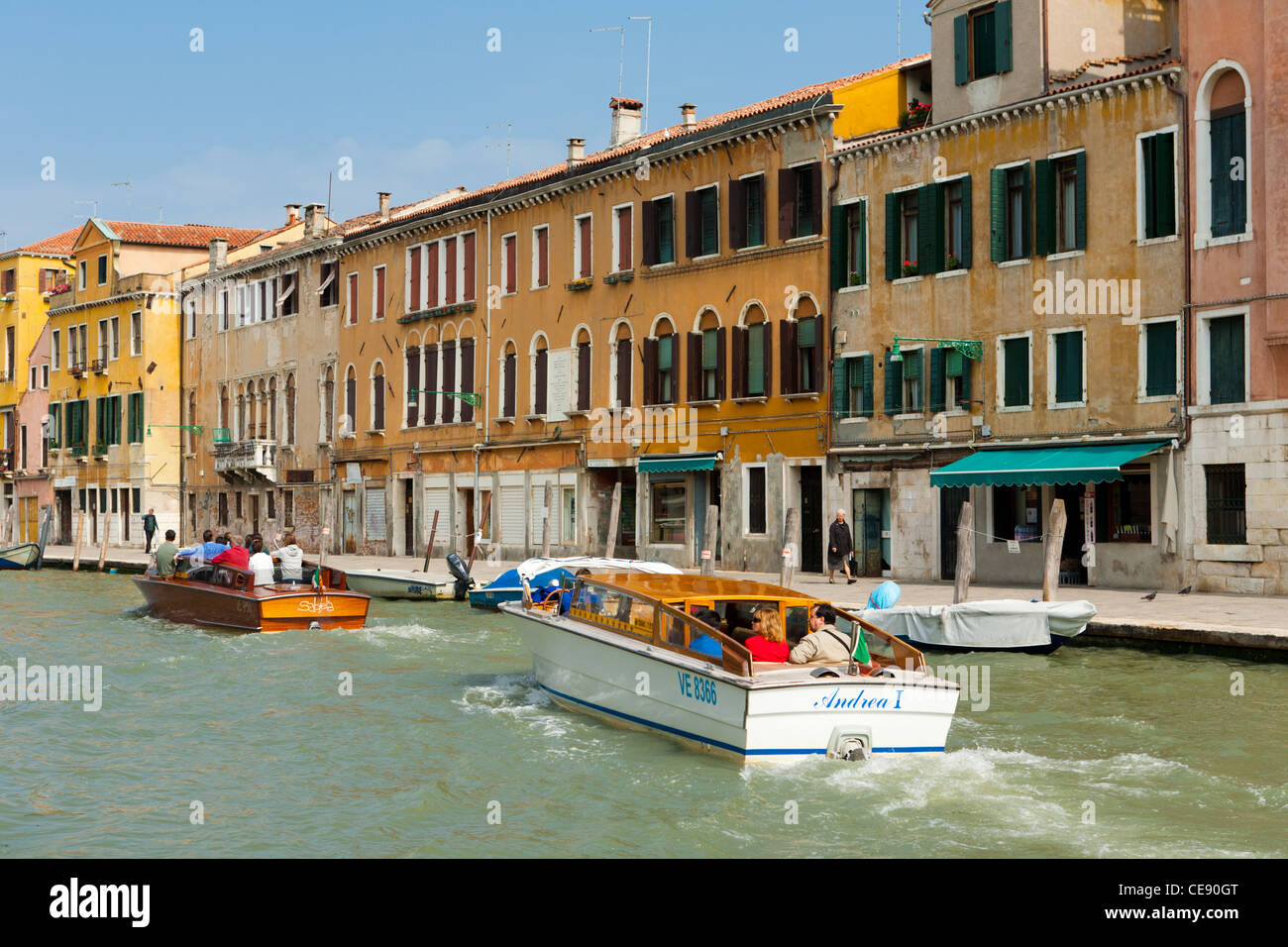 Water Buses & Taxi's in the romantic city of Venice, Italy Stock Photo ...