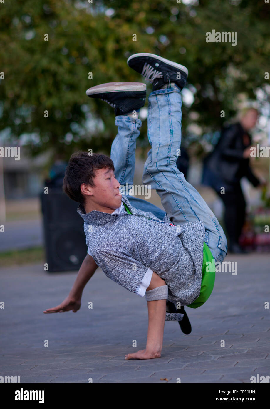 Break dancer in action in Astana, Kazakhstan Stock Photo - Alamy