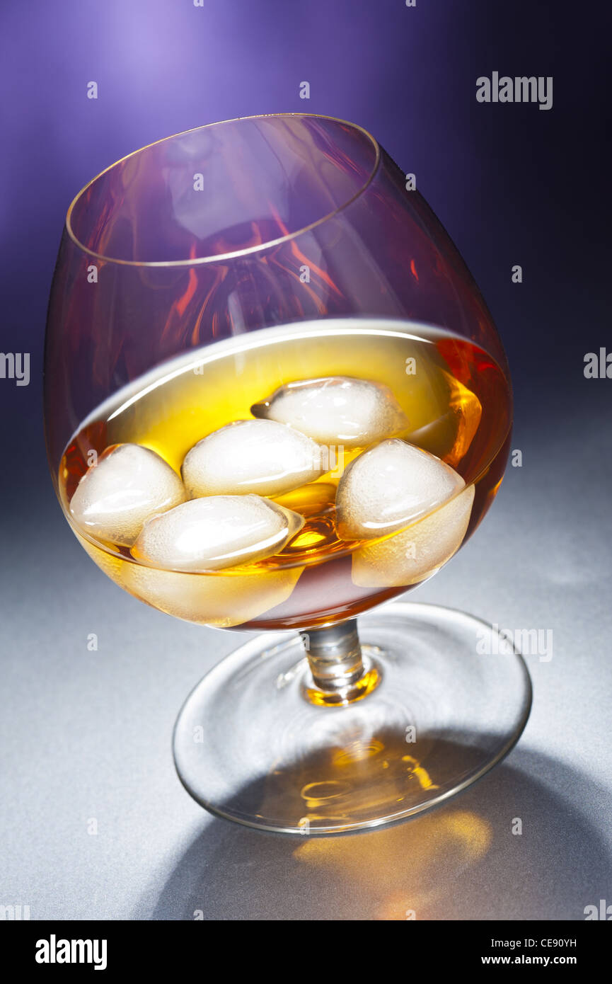 Whisky on the Rocks in front of beautiful background Stock Photo - Alamy