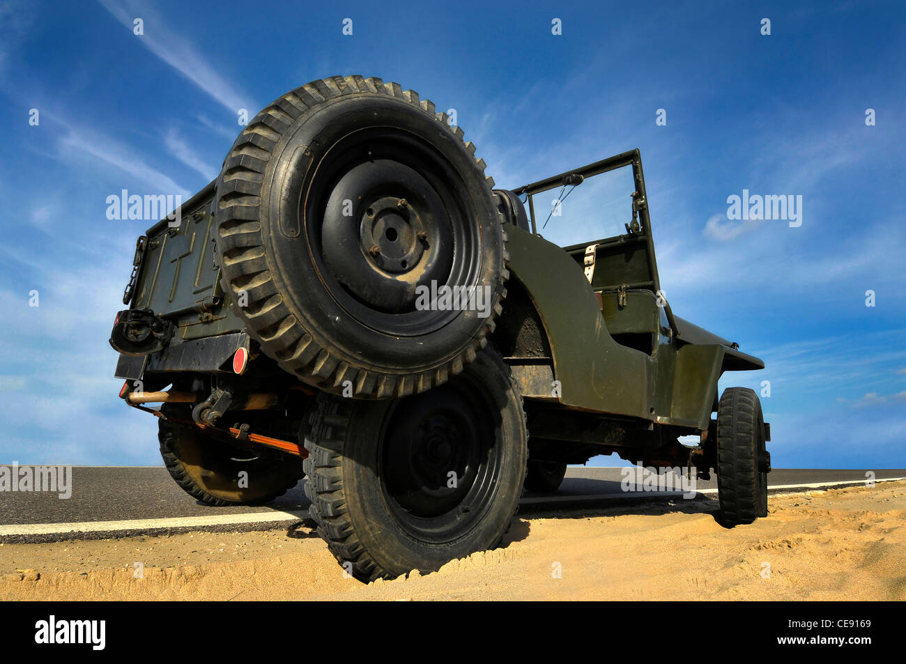 Classic WWII car parked in sand Stock Photo - Alamy