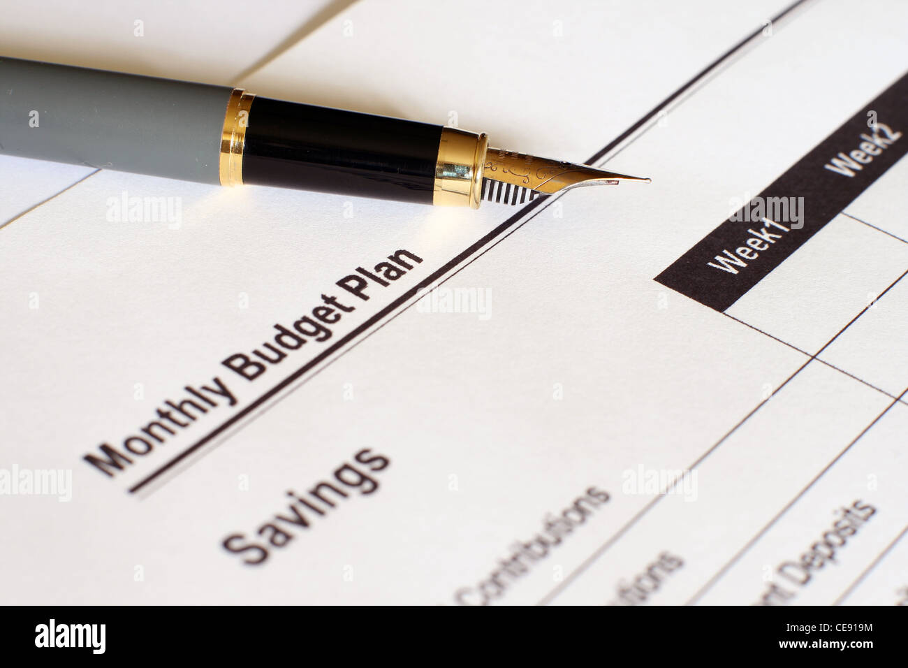 Monthly budget plan Stock Photo - Alamy