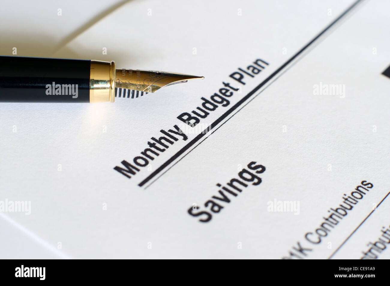 Monthly budget plan Stock Photo - Alamy