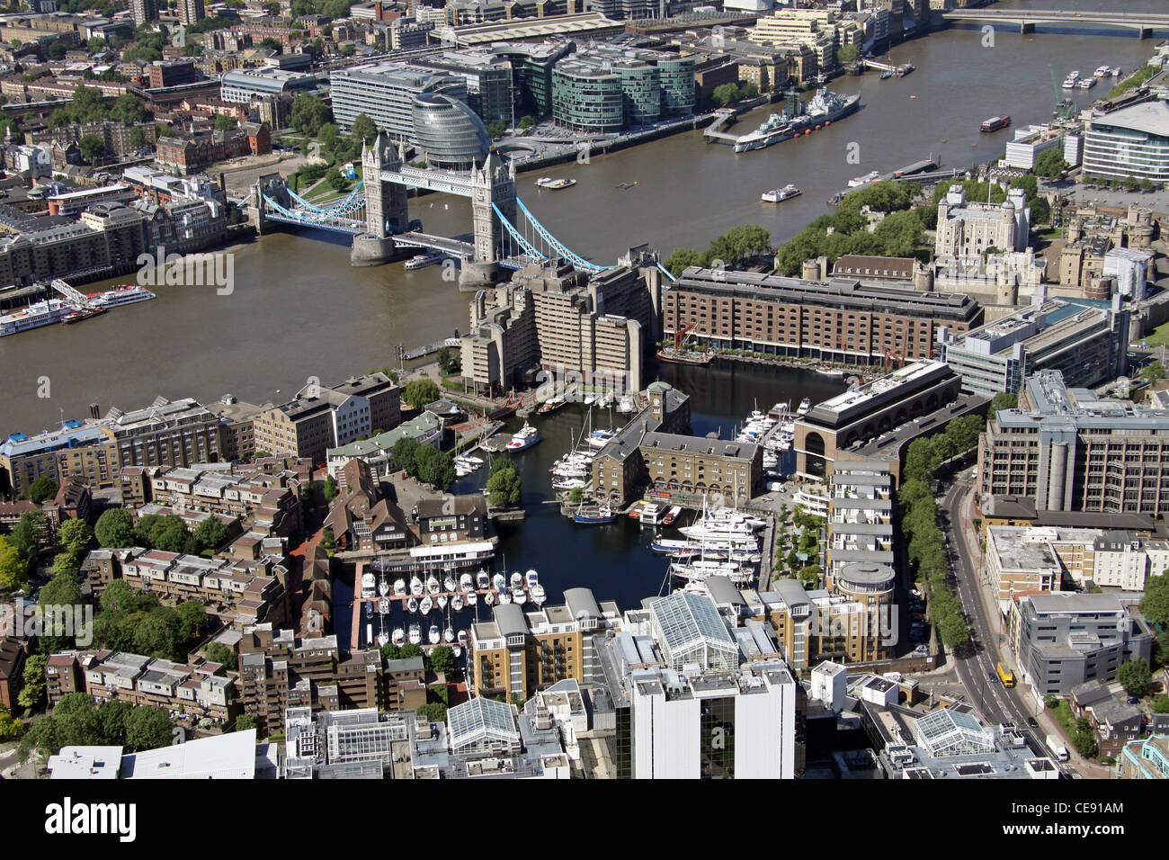 St katharine docks aerial hi-res stock photography and images - Alamy