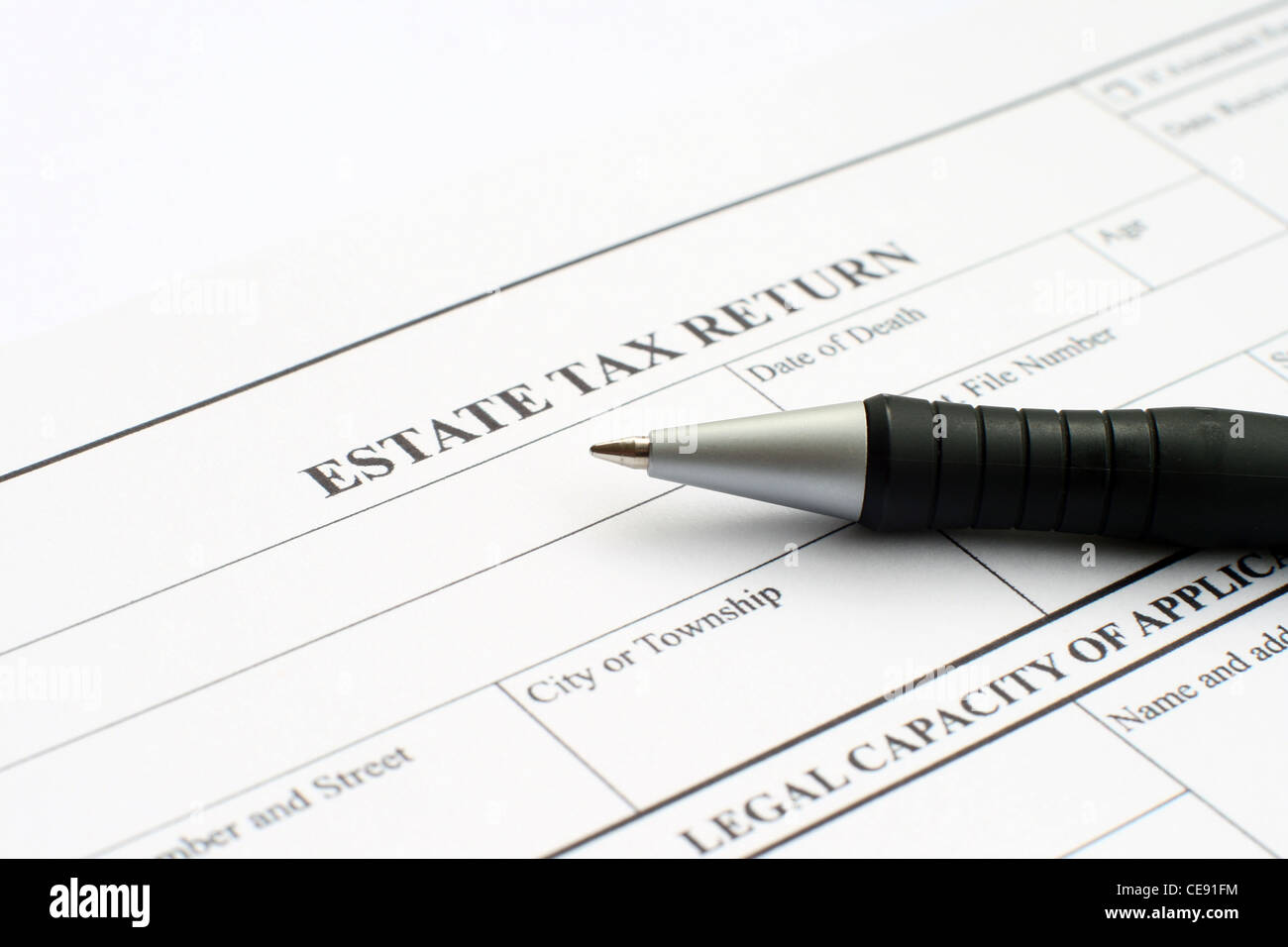 Estate tax form Stock Photo - Alamy