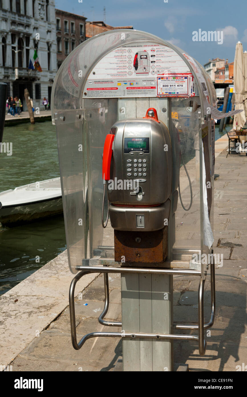 Telephone Booth, Venice, Italy Stock Photo - Alamy