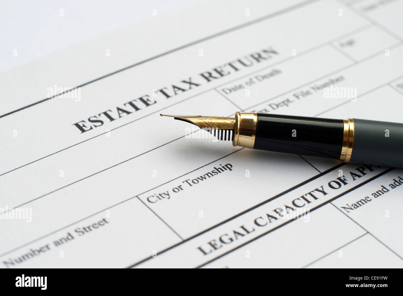 Estate tax form Stock Photo - Alamy