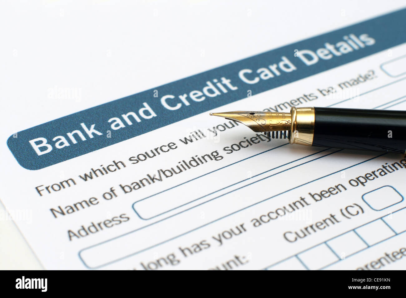 bank and credit card details Stock Photo - Alamy