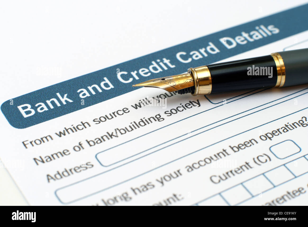 bank and credit card details Stock Photo - Alamy