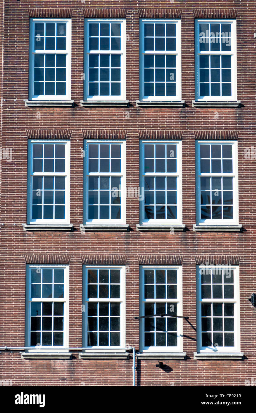 Windows facade at Amsterdam. Netherlands. South Holland. Europe Stock ...