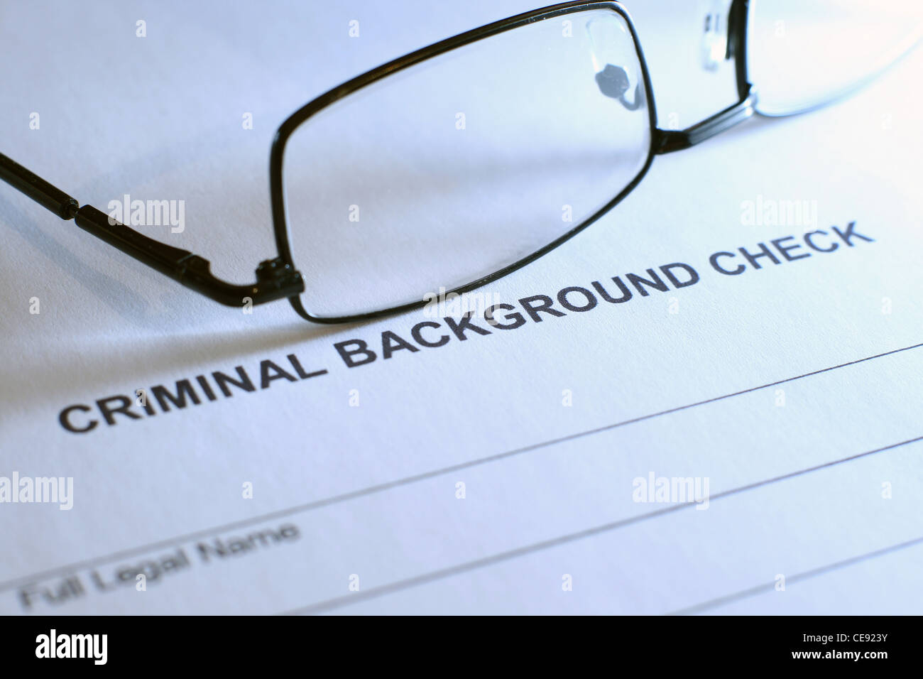 Criminal Background check Form Stock Photo - Alamy