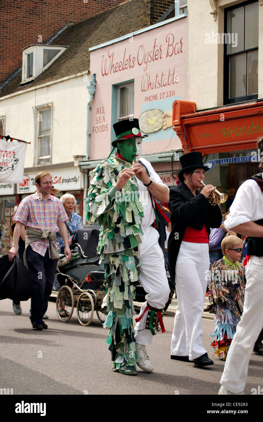 May Day Morris Dancers in Whitstable High Street, Kent Stock Photo - Alamy