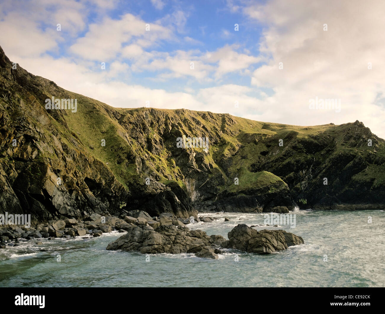 mullion cove cornish coast cornwall england uk Stock Photo - Alamy