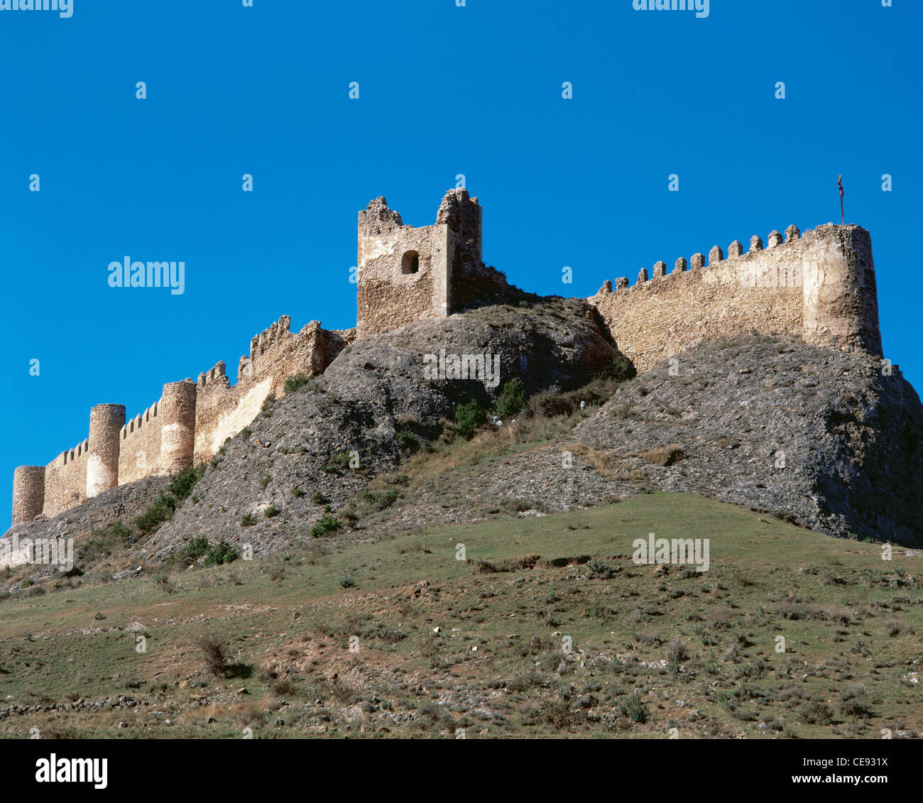 Spain. La Rioja. Clavijo. Castle built by the Moors. 9th century. Walls ...