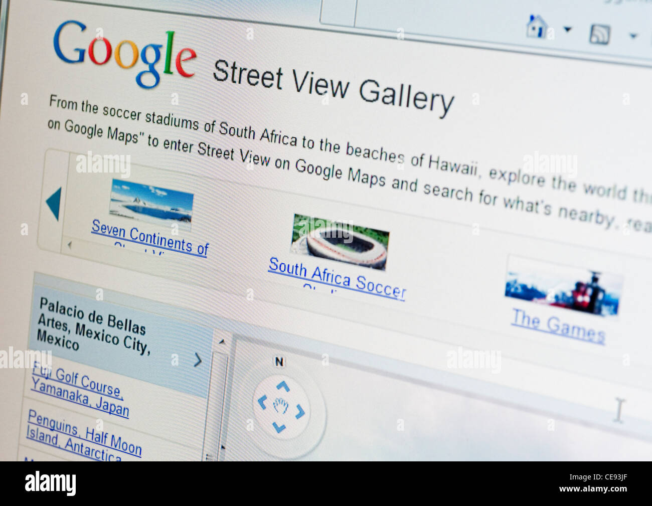 screenshot of Google Street View icon bar on computer screen (Editorial ...