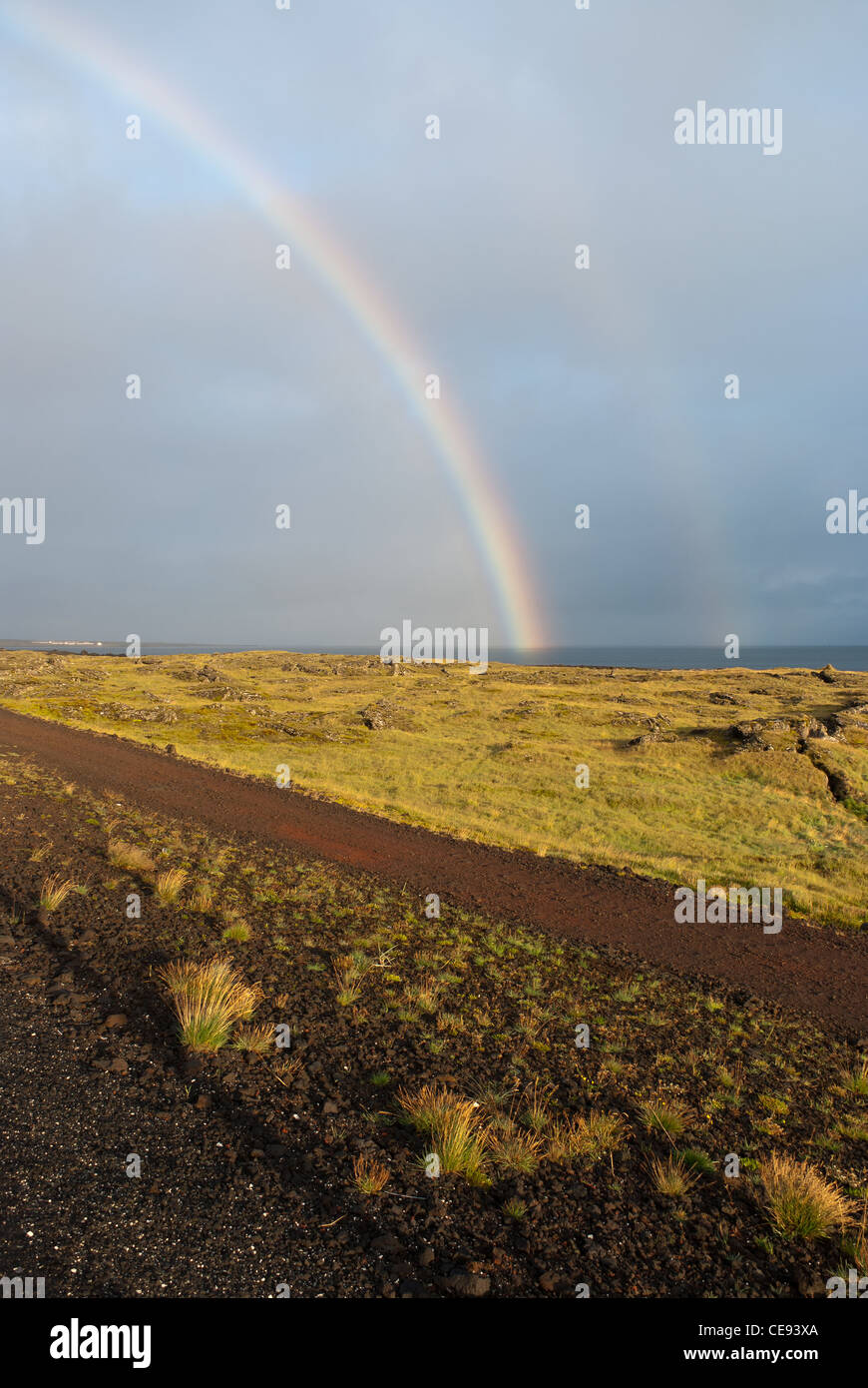 double rainbow at dawn in Reykjavik, Iceland Stock Photo - Alamy