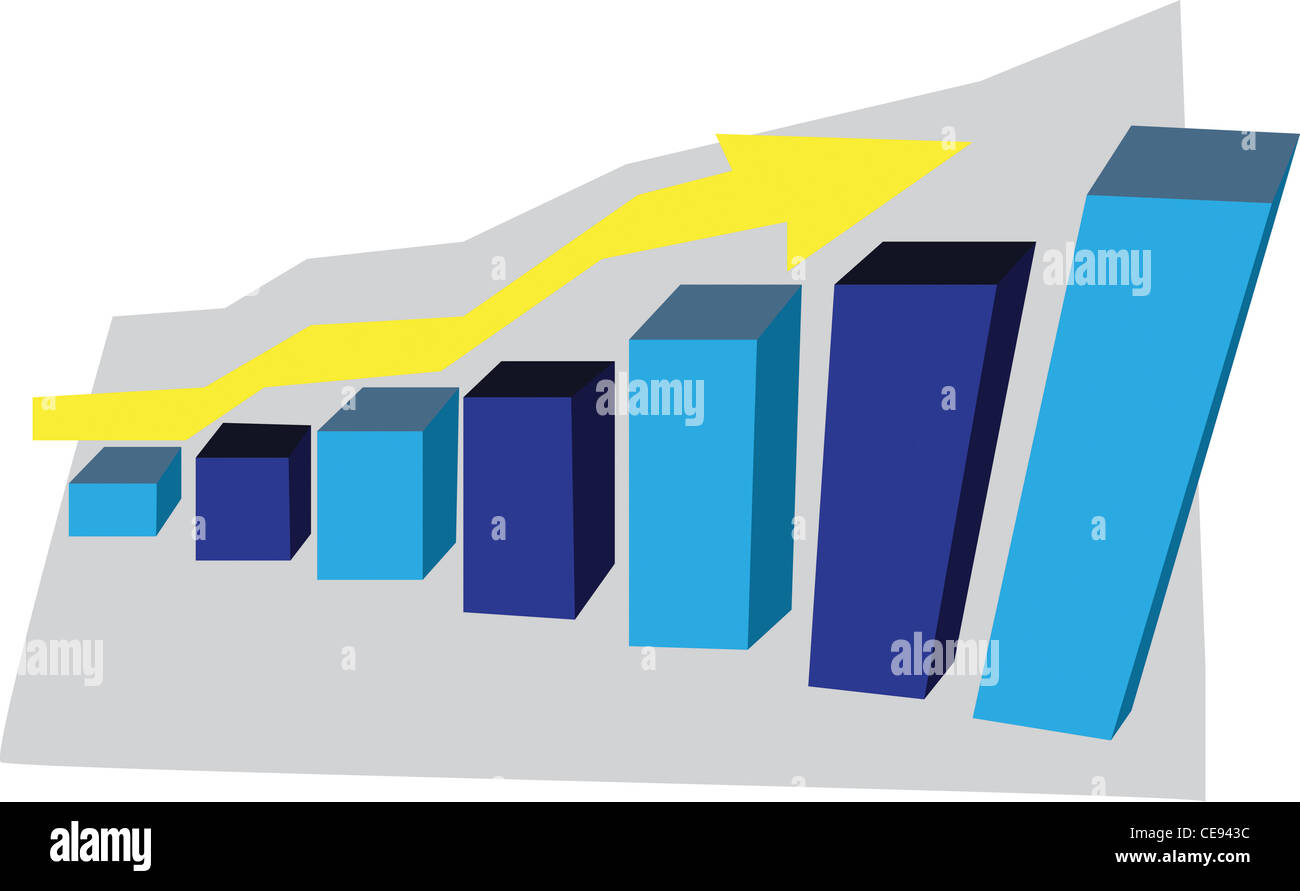 Graph showing growth upward arrow improvement Stock Photo - Alamy