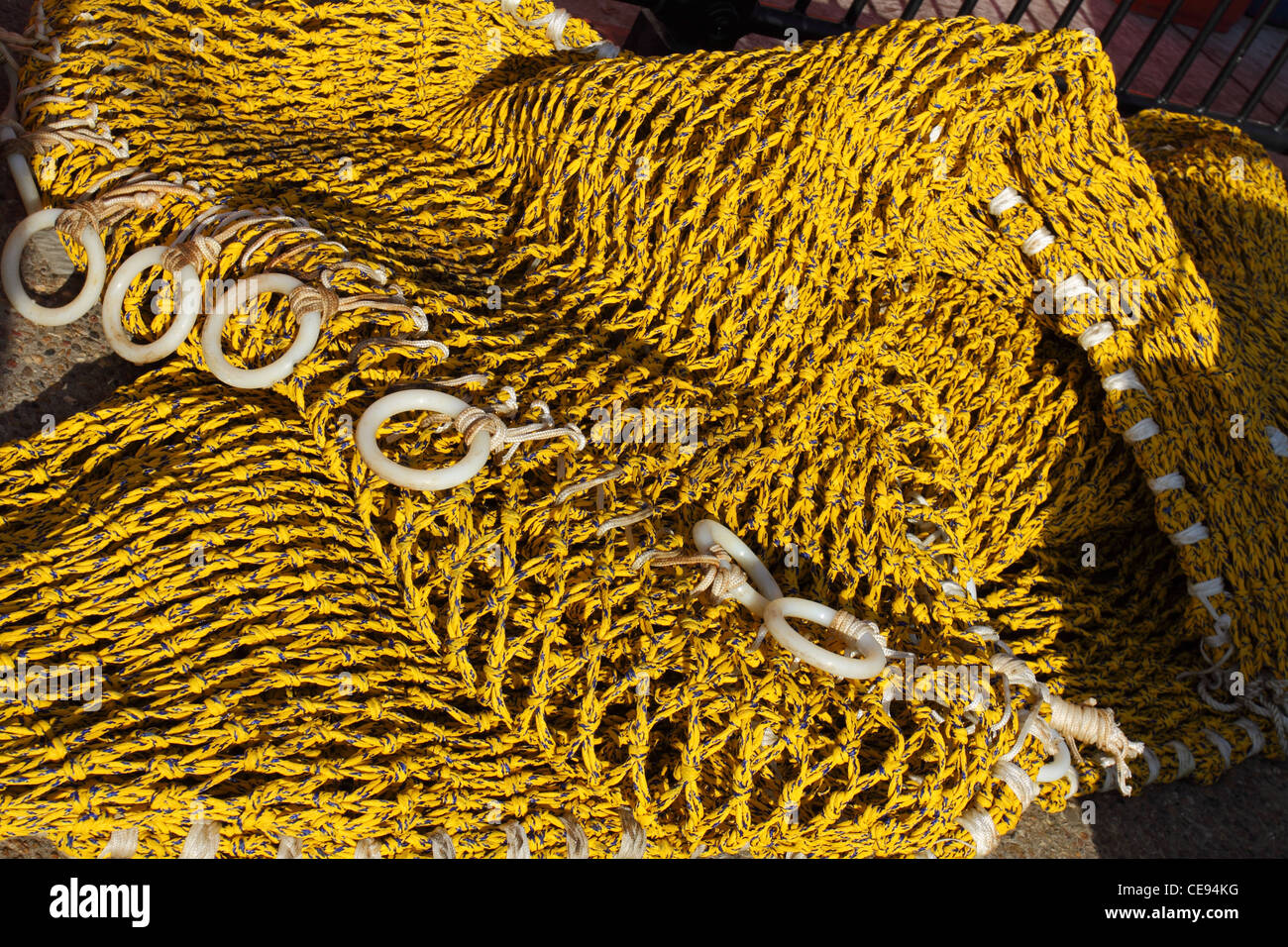 Yellow Commercial Fishing Nets Stock Photo - Alamy