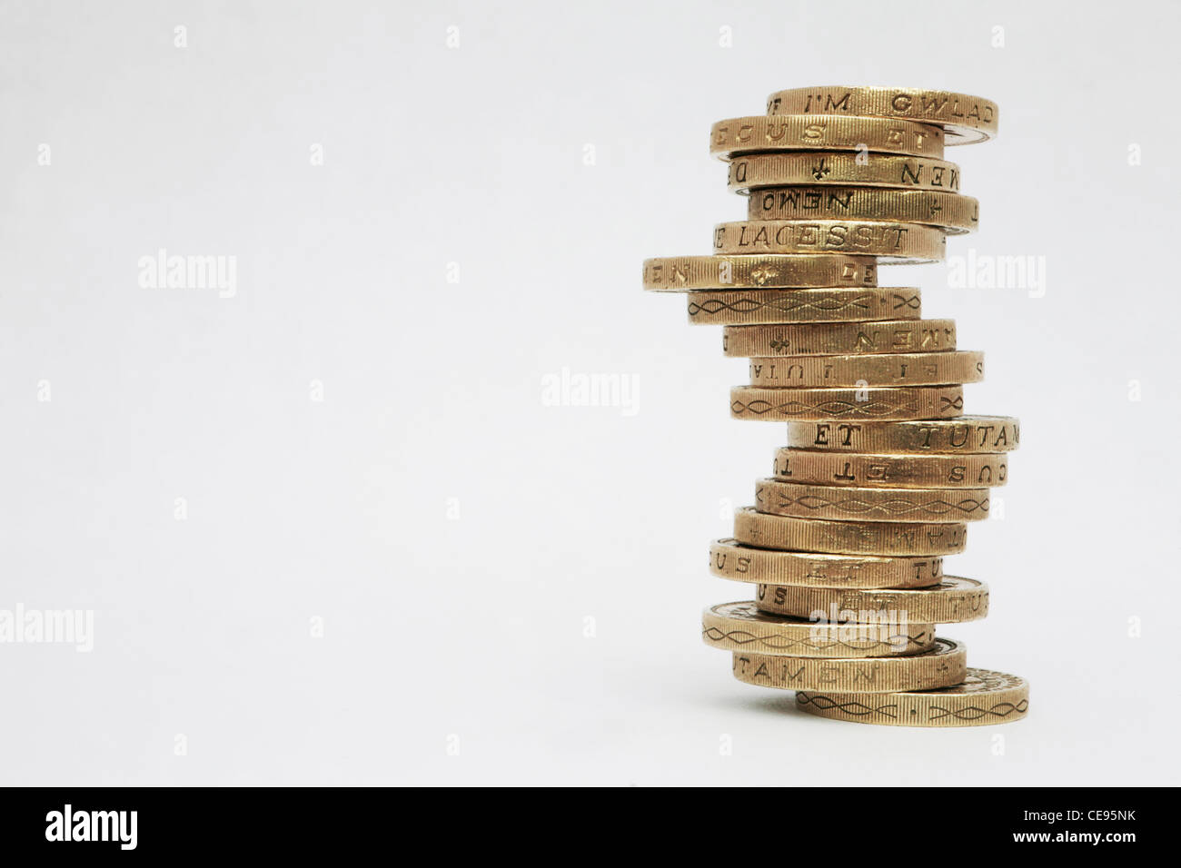 A stack of UK one pound coins Stock Photo - Alamy