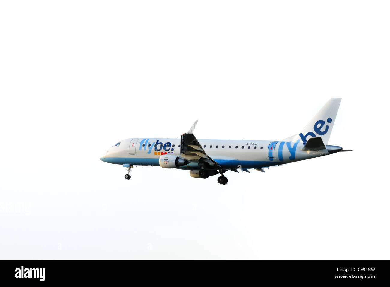 Flybe jet arriving at Glasgow International airport, Scotland, UK Stock ...