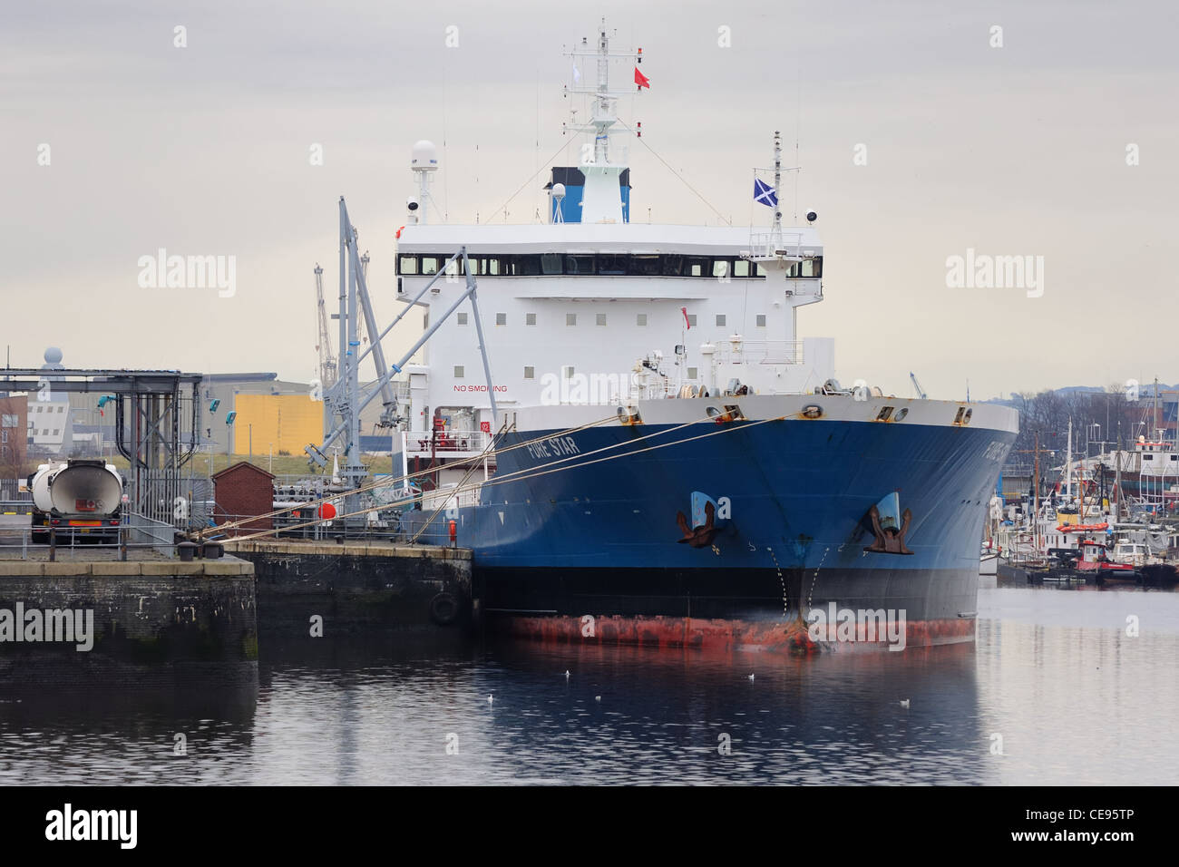 The Fure Star tank ship berthed in Clydebank Scotland UK Stock Photo ...
